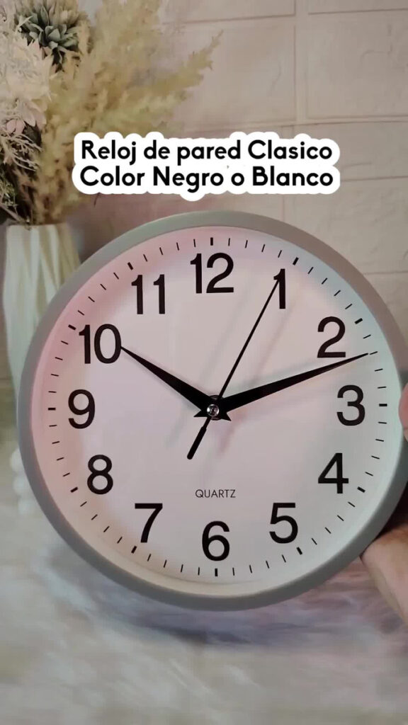 Reloj De Pared Moderno Silencioso Color Negro Clásico Quartz - Caufy ...